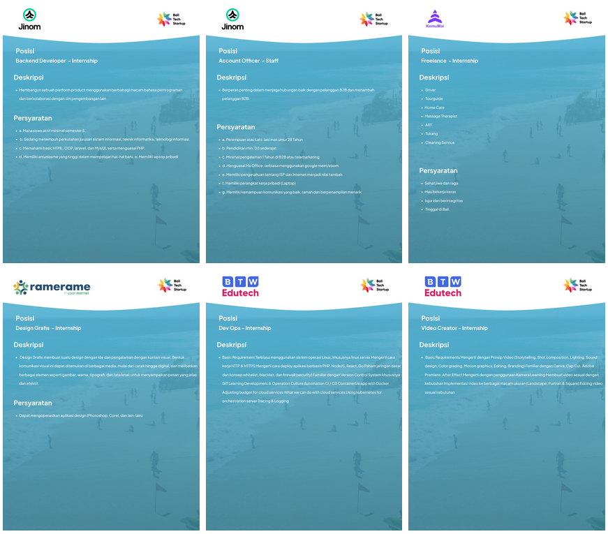 Bali Tech Startup Job Fair 2024: Berikut Spesifikasi Lowongannya - Bali ...